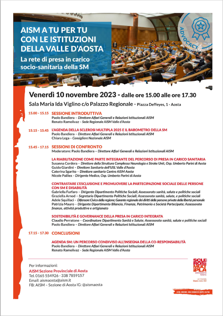 L'Aism organizza un convegno sulla presa in carico della sclerosi ...