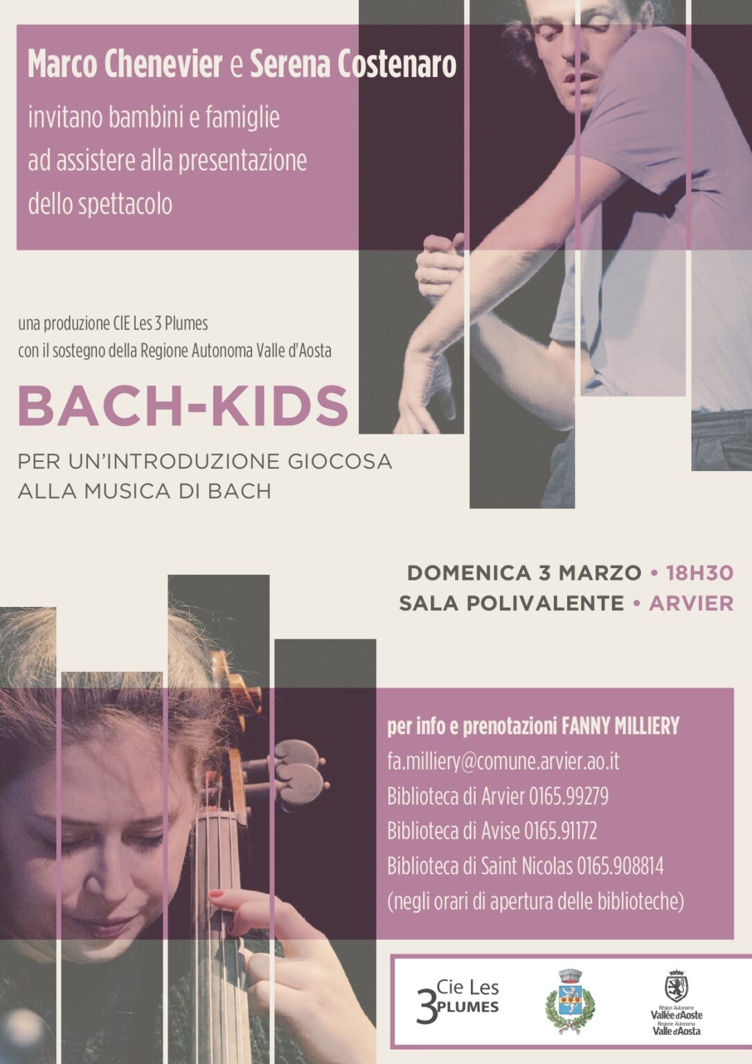 Ad Arvier lo spettacolo per bambini "Bach Kids" di Marco Chenevier ...